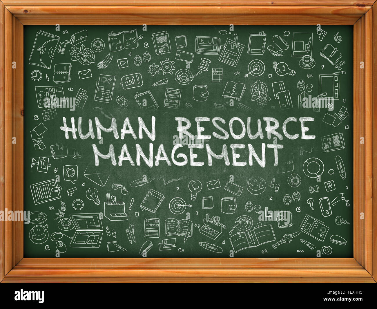 Human Resource Management - Hand Drawn on Green Chalkboard Stock Photo ...
