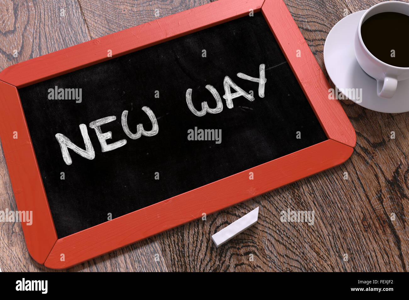 New Way Handwritten on Chalkboard Stock Photo - Alamy