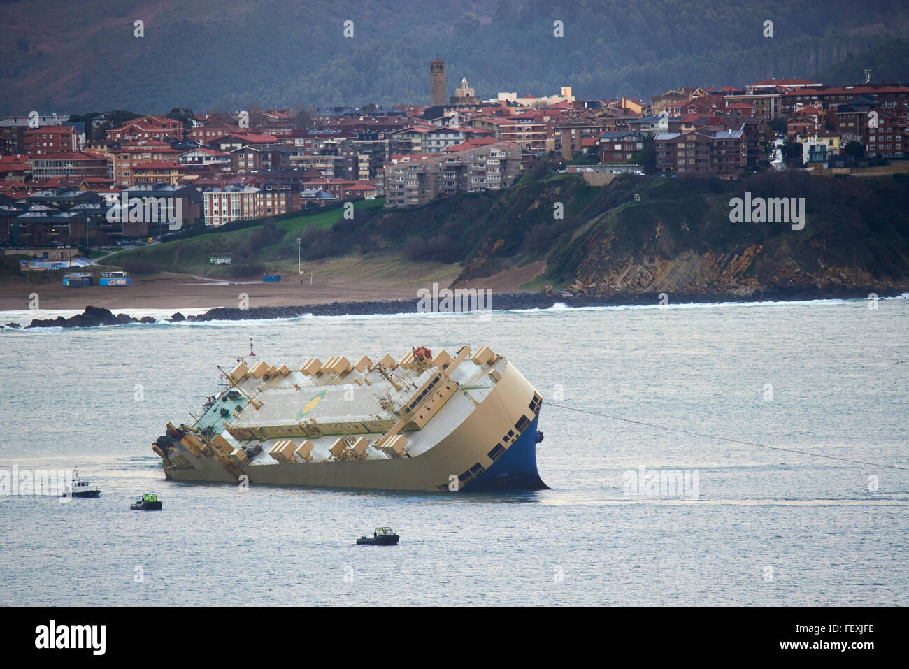 Cargo Ship Modern Express Arriving at Port of Bilbao, Biscay, Basque ...