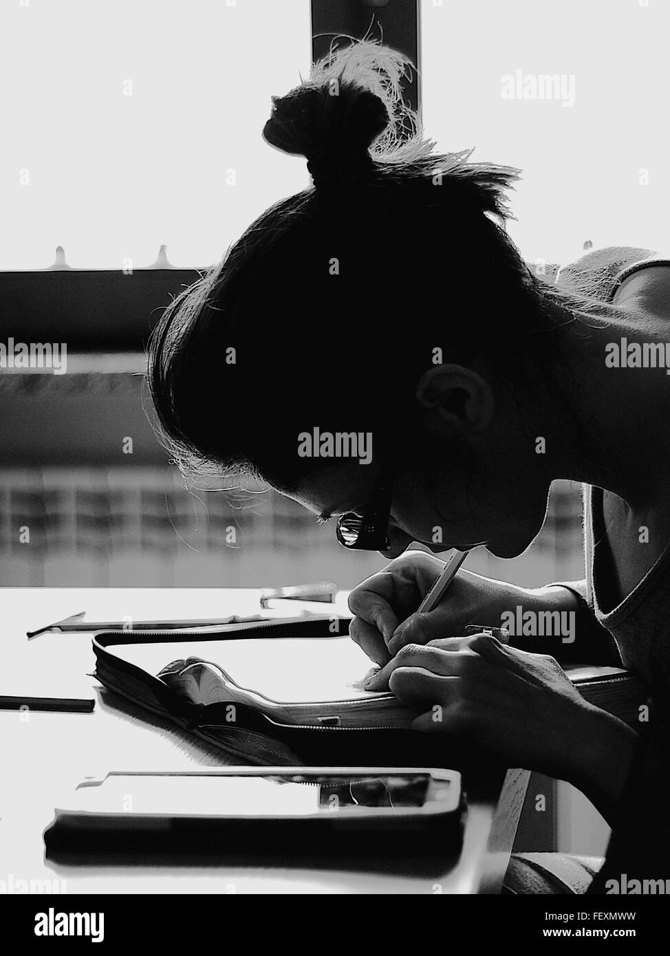 Writing her diary hi-res stock photography and images - Alamy