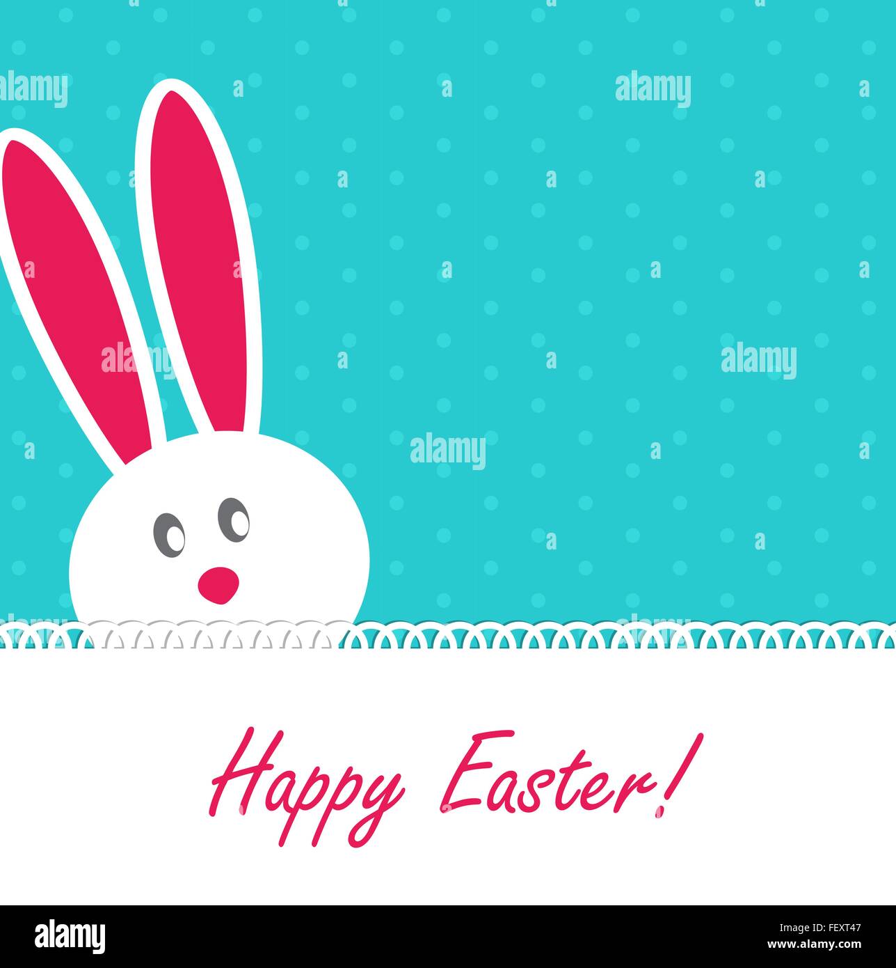 Happy Easter Funny Background with Rabbit Vector Illustration Stock ...