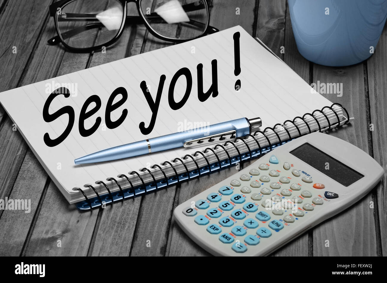 Notebook word goodbye on hi-res stock photography and images - Alamy