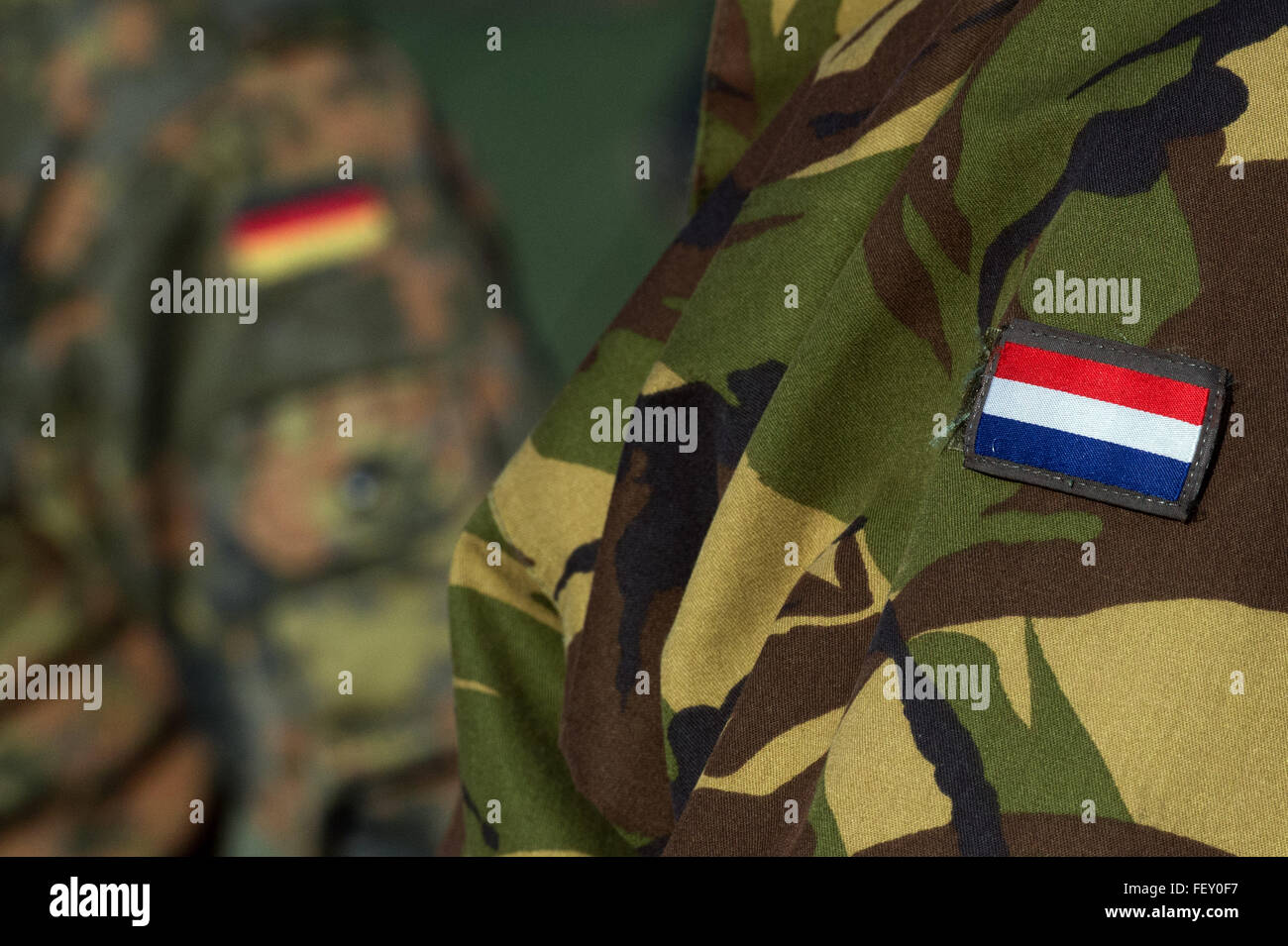 German and Dutch soldiers take part in a military exercise held on the ...