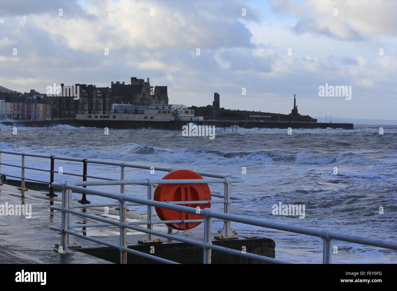 Aberystwyth, Wales, UK. 9th February, 2016. UK weather. The aftermath ...