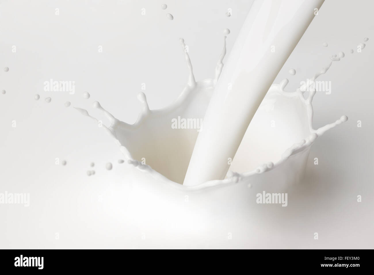 Milk pouring with a splash Stock Photo - Alamy