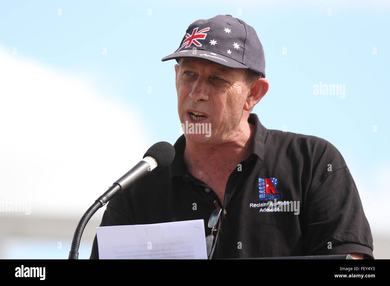A man known as 'The Great Aussie Bastard' speaks at the PEGIDA rally in ...