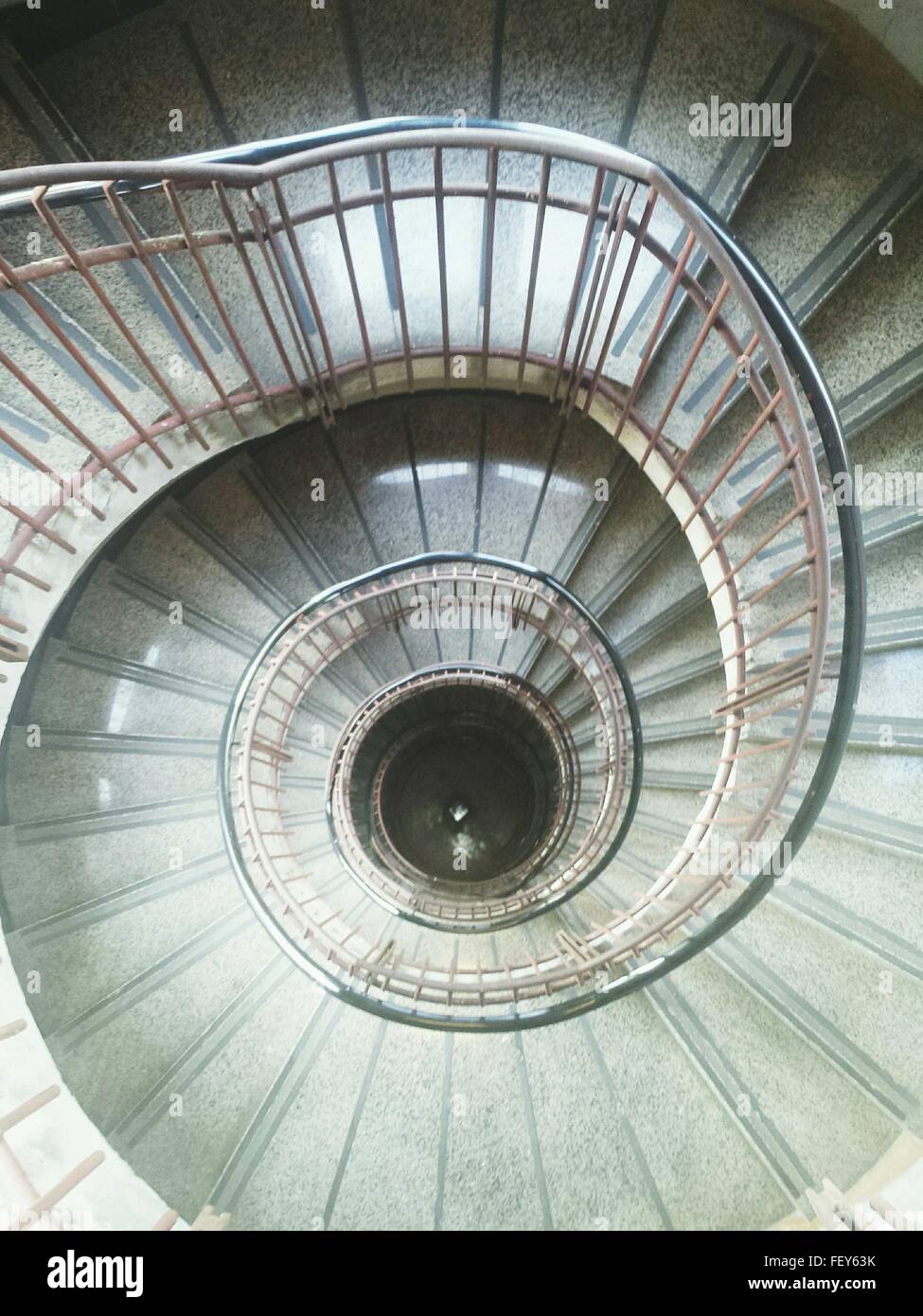 Overhead View Of Spiral Staircase Stock Photo - Alamy