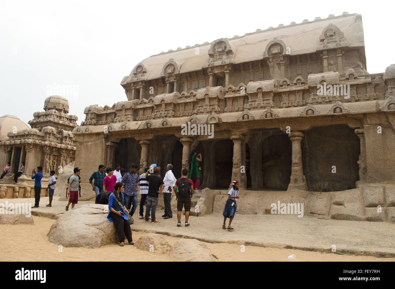 Five Rathas or Panch Rathas at Mahabalipuram, Tamil Nadu India, Asia ...