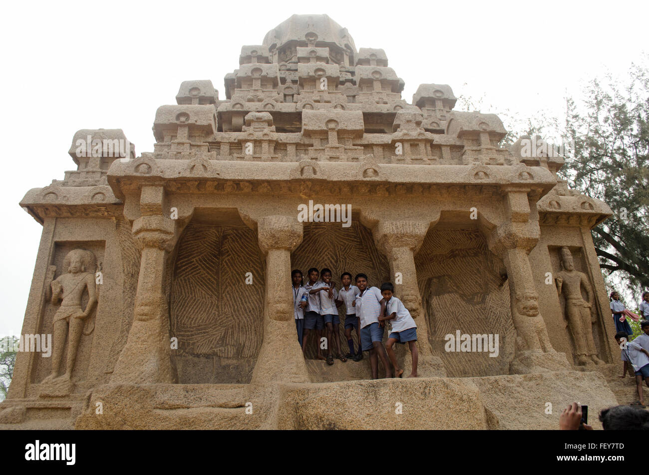 Five Rathas or Panch Rathas at Mahabalipuram, Tamil Nadu India, Asia ...