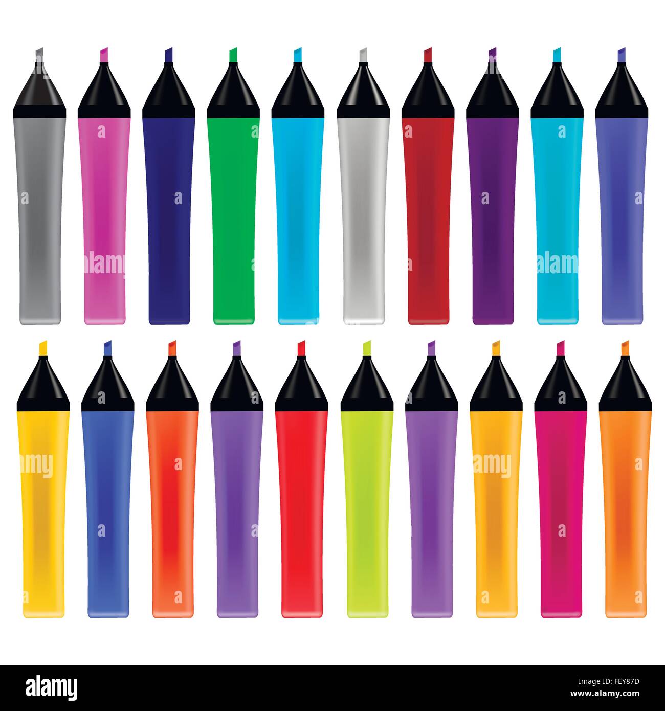 Fluorescent markers Stock Vector Images - Alamy