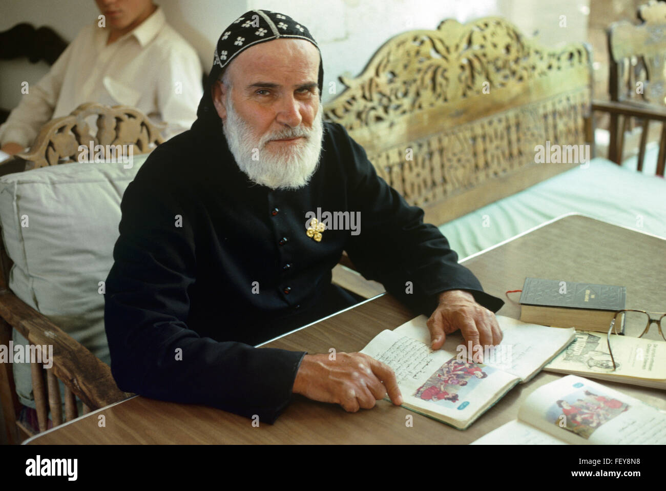 Syriac Orthodox Christian Monk Reading and Teaching at Dayro d-Mor ...