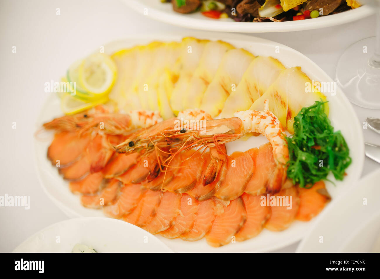 Salmon fillet dinner party hi-res stock photography and images - Alamy