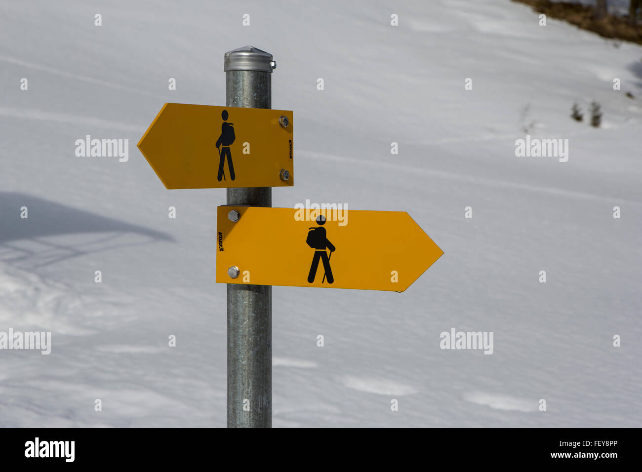 Walking signs in Switzerland Stock Photo - Alamy