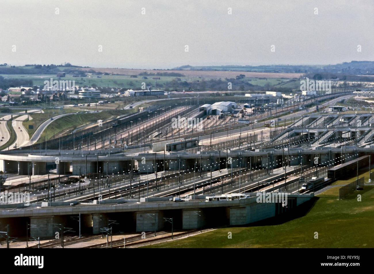 AA 5413. Folkestone, Channel Tunnel Terminal, archival March 1995, Kent ...