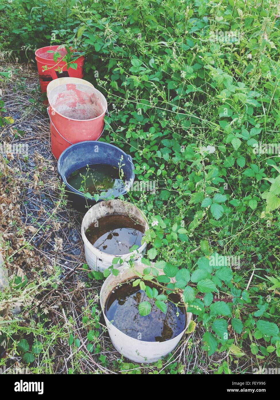 Row Of Buckets High Resolution Stock Photography and Images - Alamy