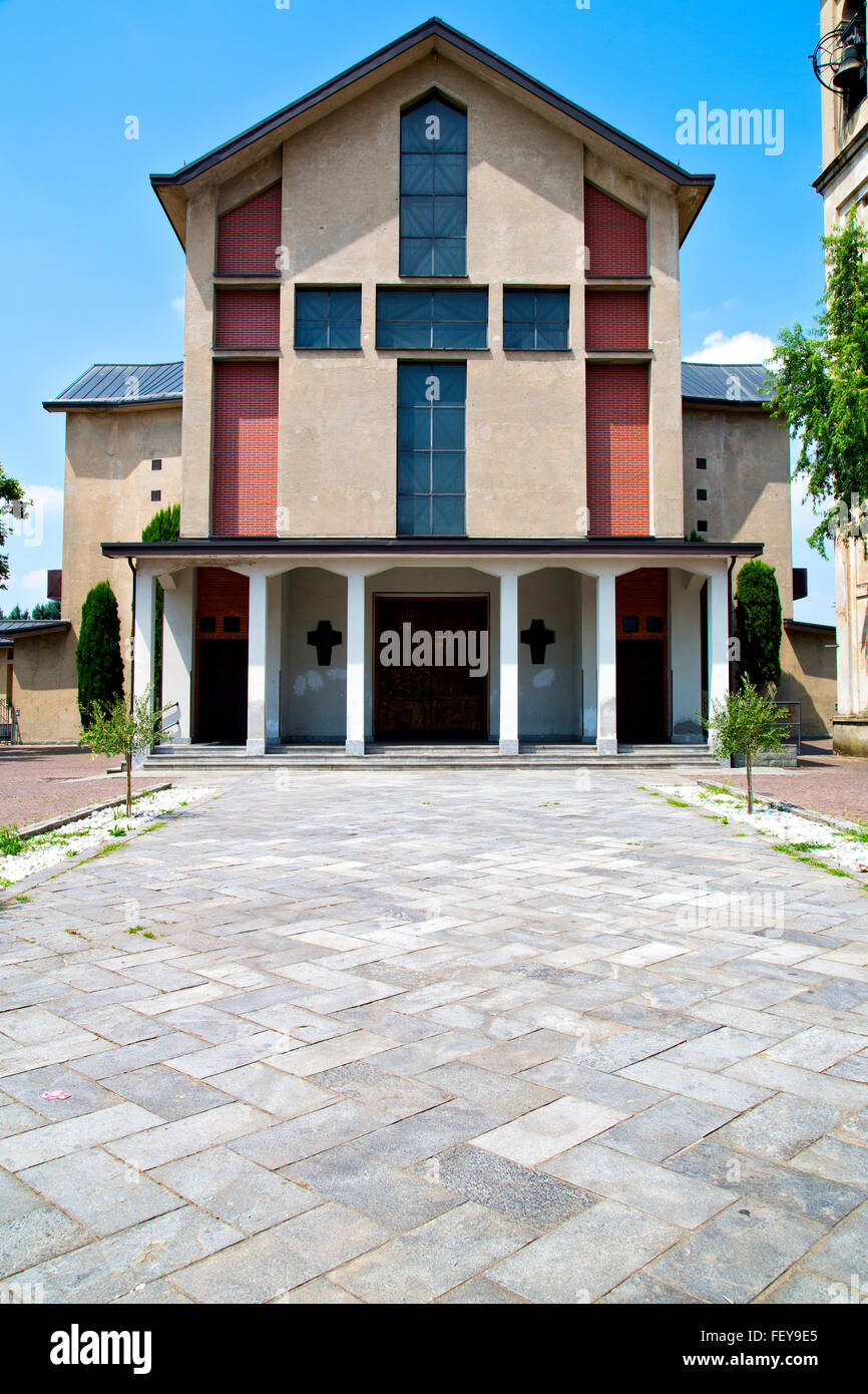 samarate old abstract in italy the wall and church tower bell sunny day ...