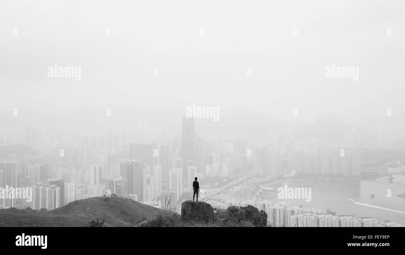 Person overlooking cityscape hi-res stock photography and images - Alamy