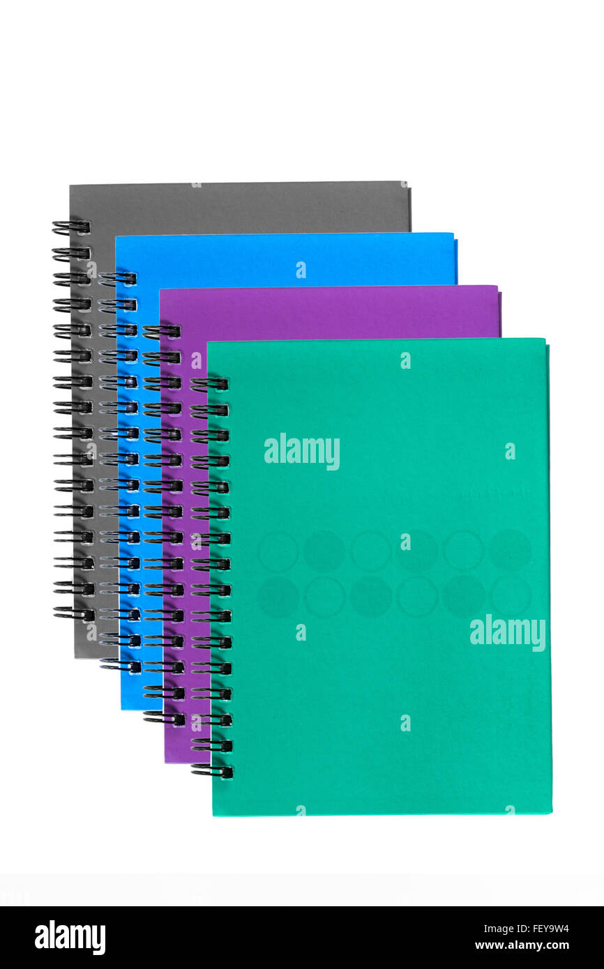 Colorful note book isolated on white background Stock Photo - Alamy