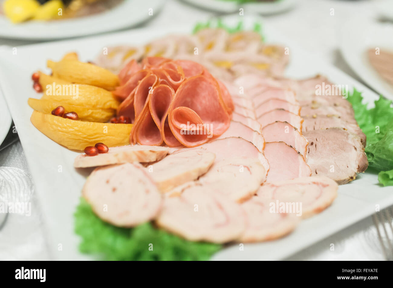 Ham and salami tasting plate hi-res stock photography and images - Alamy
