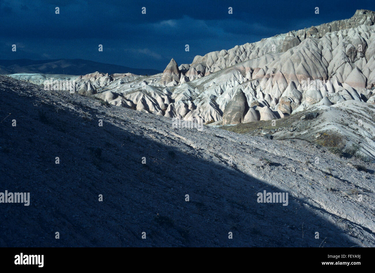Dramatic Landscape of Rippled Eroded or Weathered Volcanic Tufa Rock ...