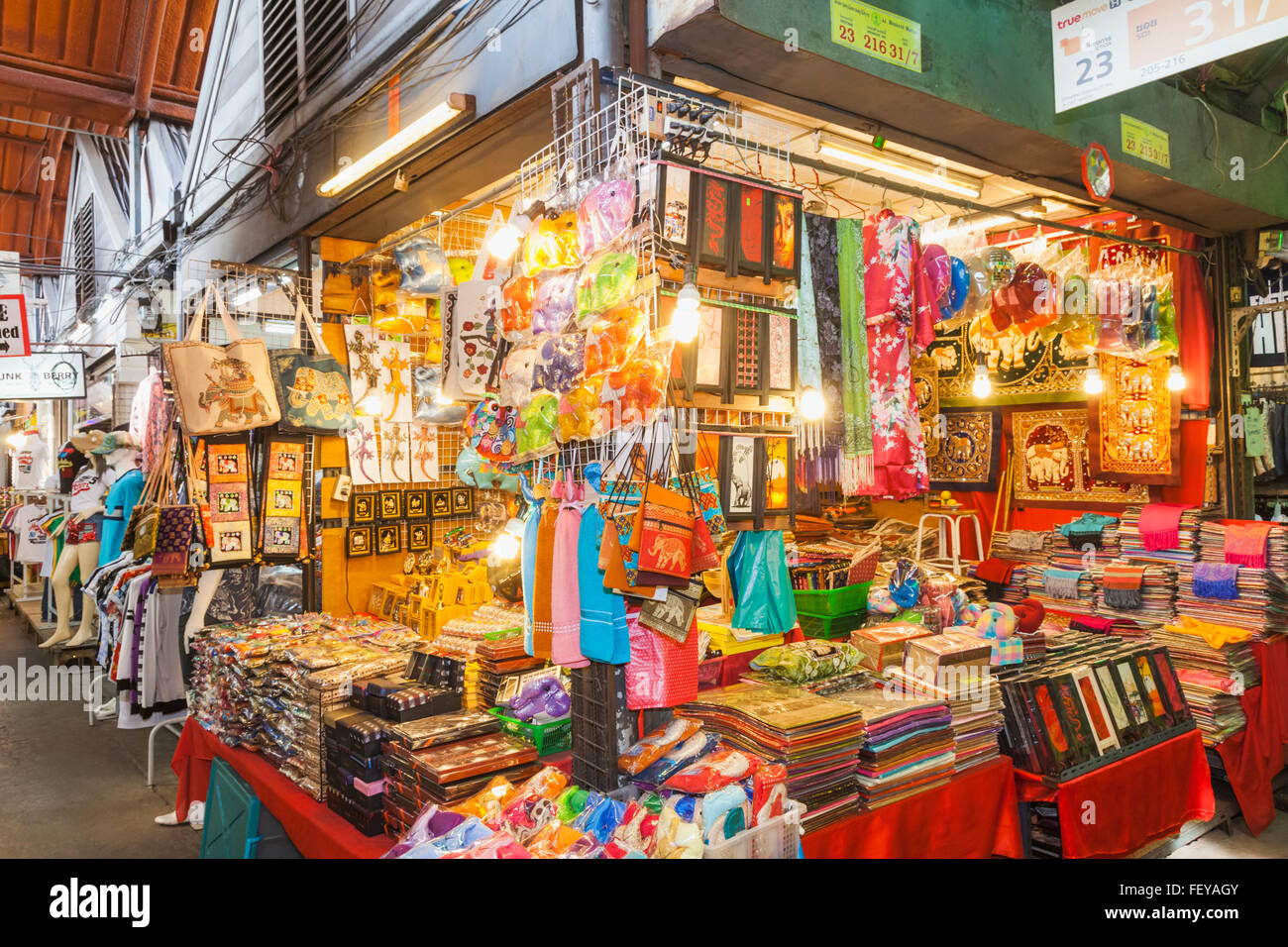 Thailand, Bangkok, Chatuchak Market, Shop Display of Ethnic Hilltribe ...