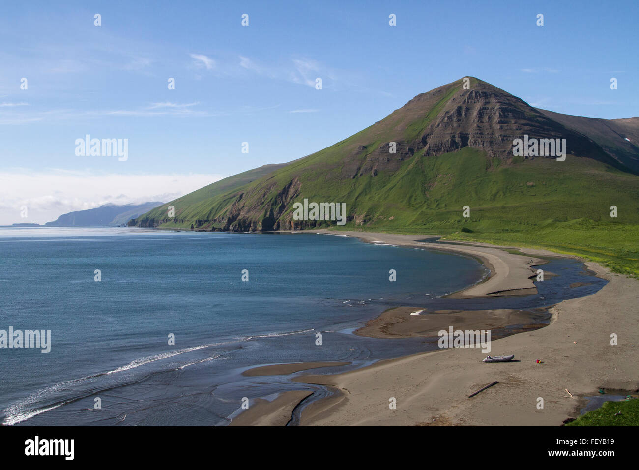 Lisinski bay summer landscape in the south-western part of Bering ...