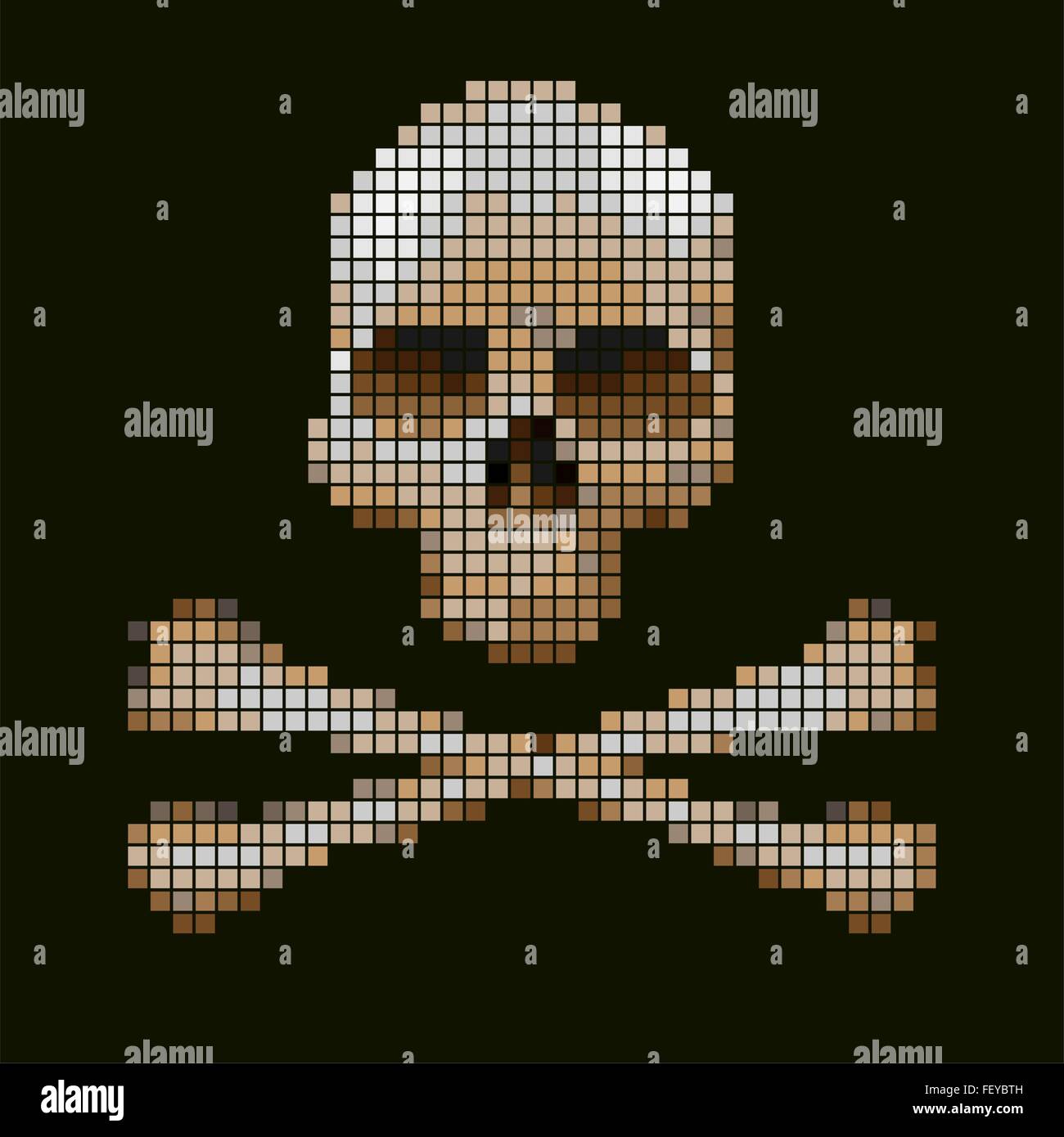 Skull and crossbones collected from pixels Stock Vector Image & Art - Alamy