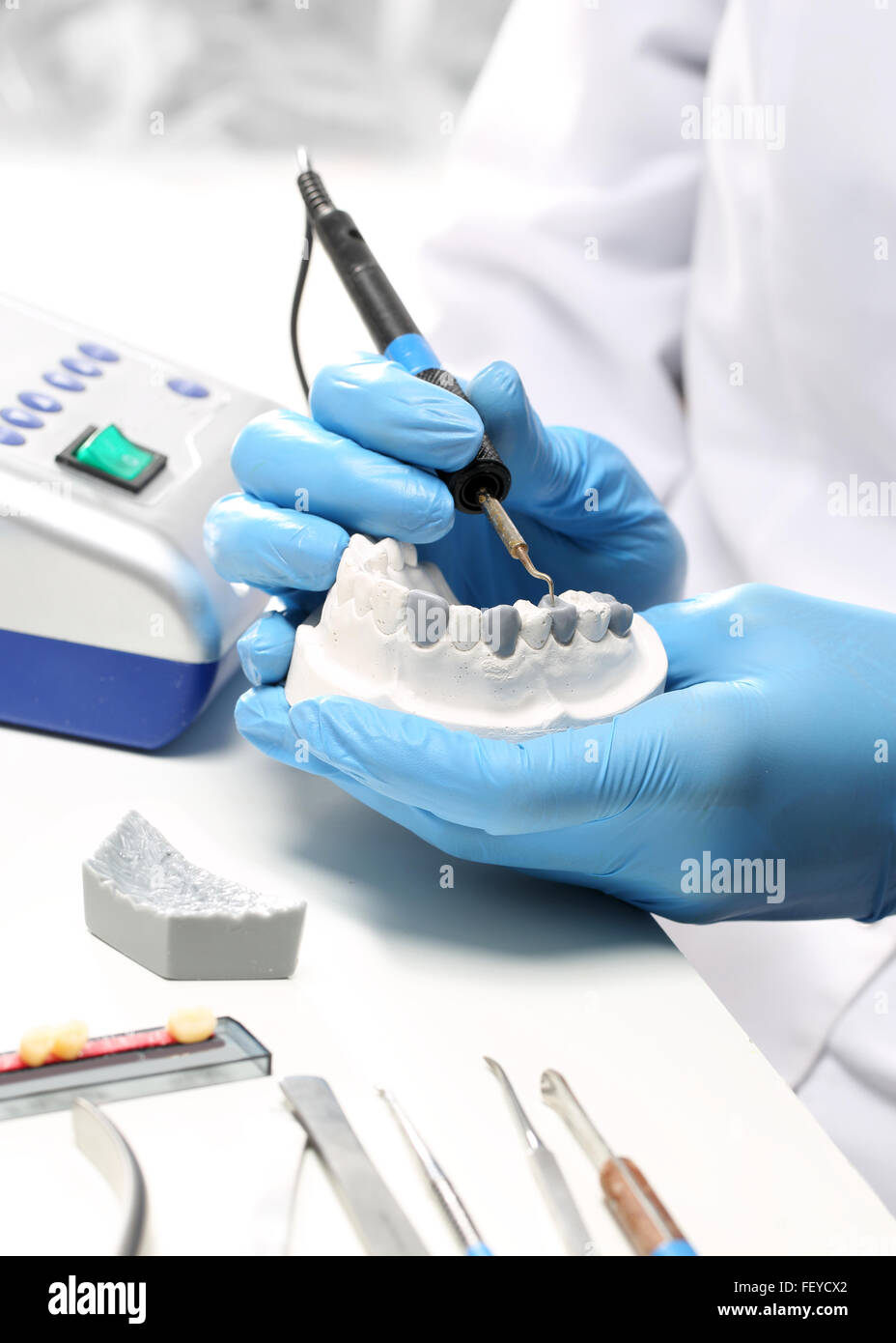 Prosthetics.. Dentures, partial dentures. Prosthetist at the dental ...