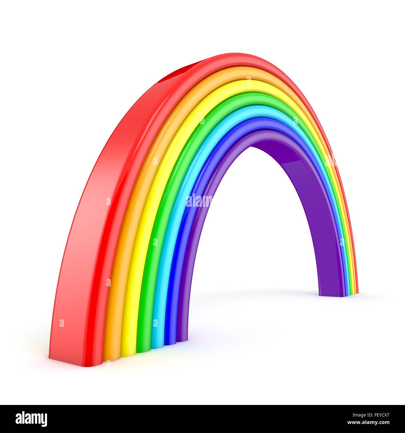 Rainbow. Side view. 3D render illustration isolated on white background ...