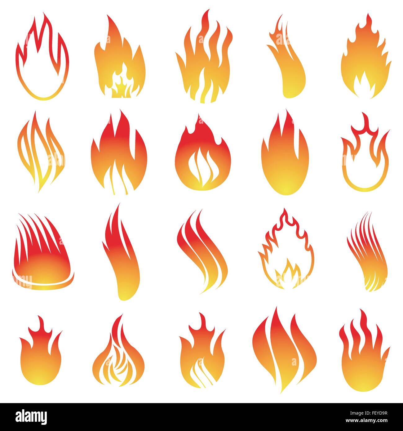 Hot Fire Icons Stock Vector Image & Art - Alamy