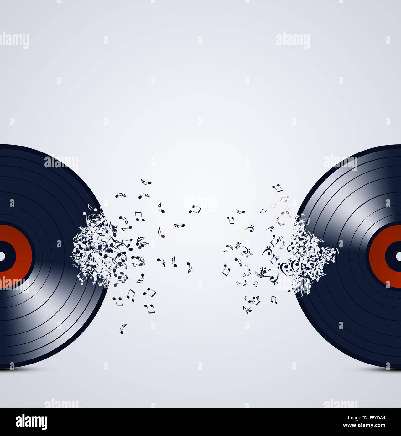abstract minimal music vinyl background with music notes Stock Photo ...