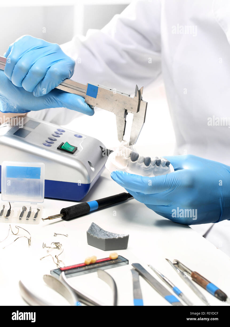 Prosthetics.. Dentures, partial dentures. Prosthetist at the dental ...