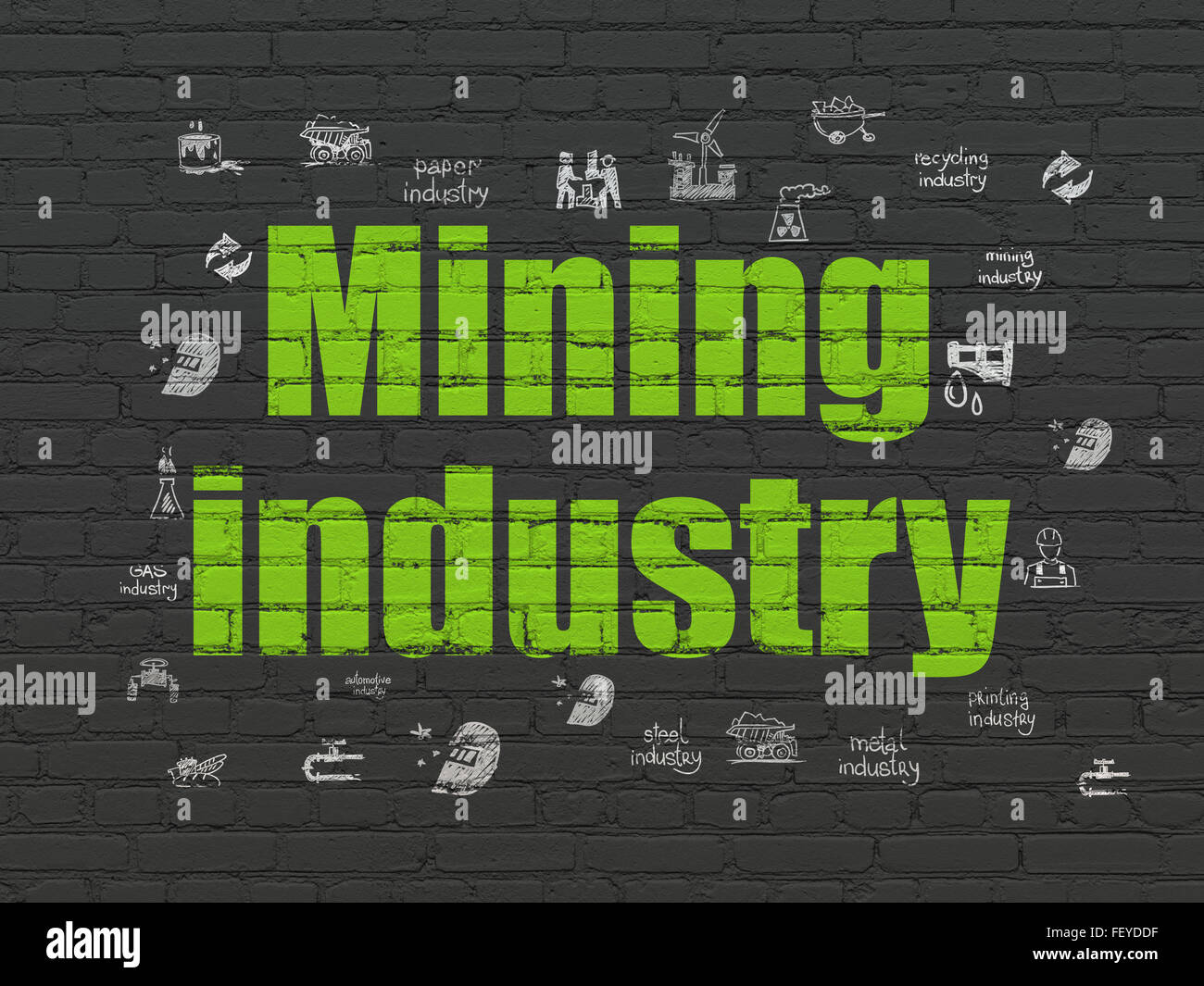 Industry concept: Mining Industry on wall background Stock Photo - Alamy
