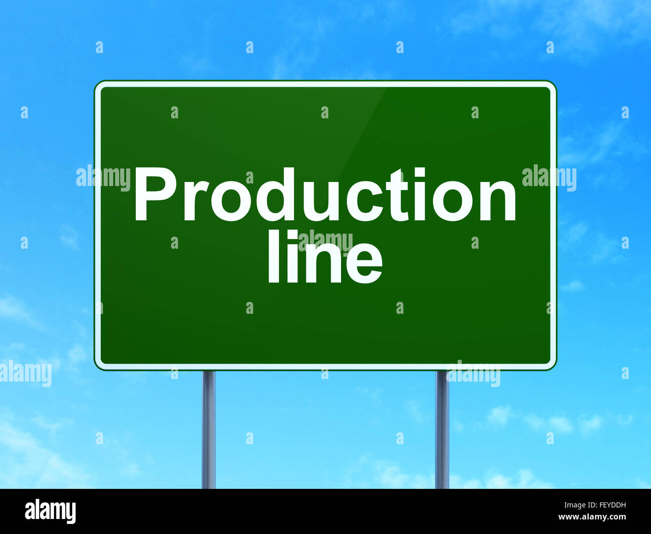 Industry concept: Production Line on road sign background Stock Photo ...