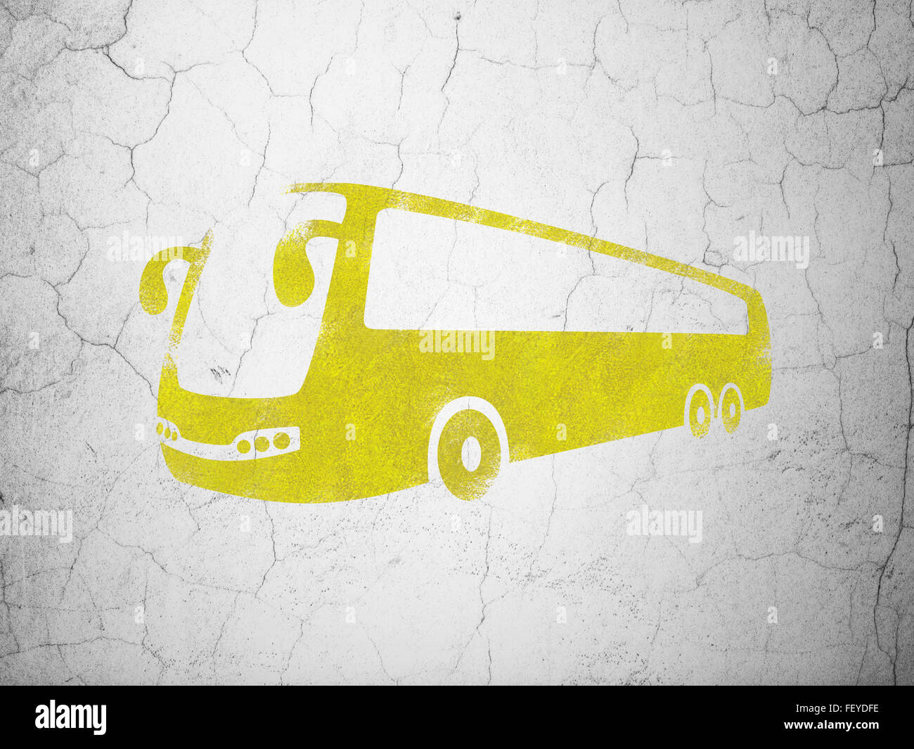 Vacation concept: Bus on wall background Stock Photo - Alamy