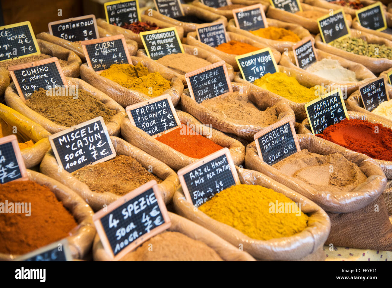 exposure of various spices on a stand Stock Photo - Alamy