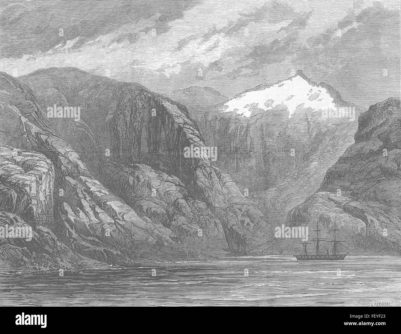 CHILE Challenger, Desolation Island, Magellan Strait 1876. Illustrated ...