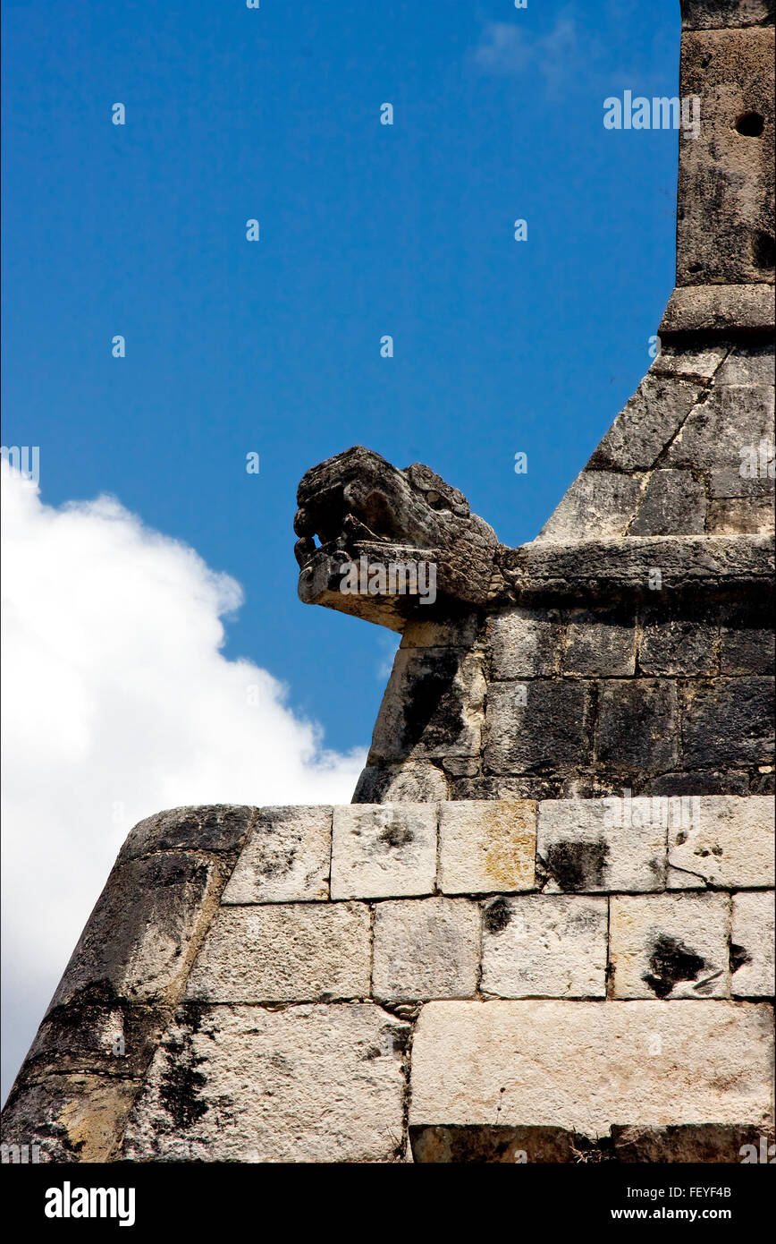 skull snake in wall mexico the abstract incision in the old temple of ...