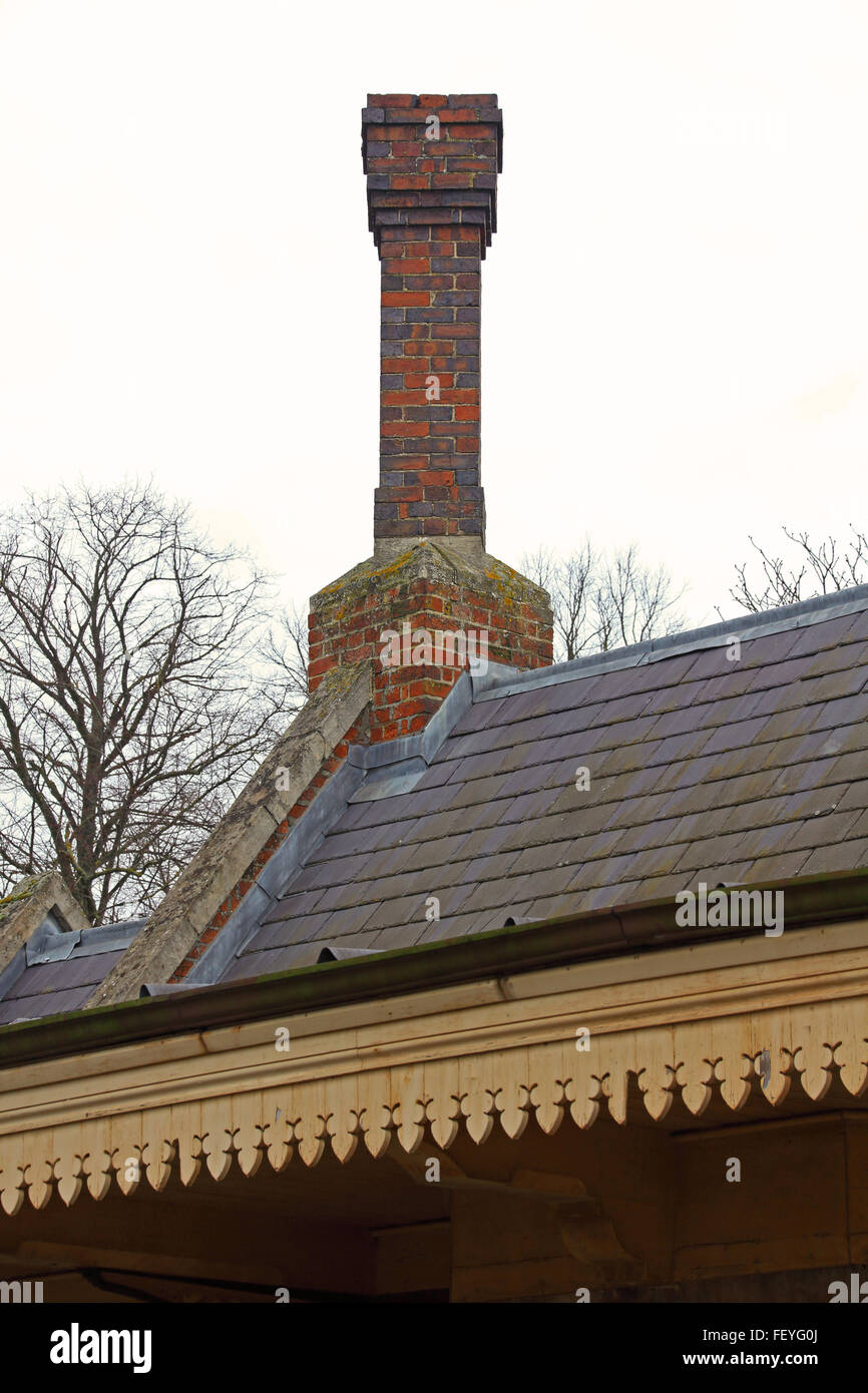 the highest chimney on the station, Made of red and blue engineering ...