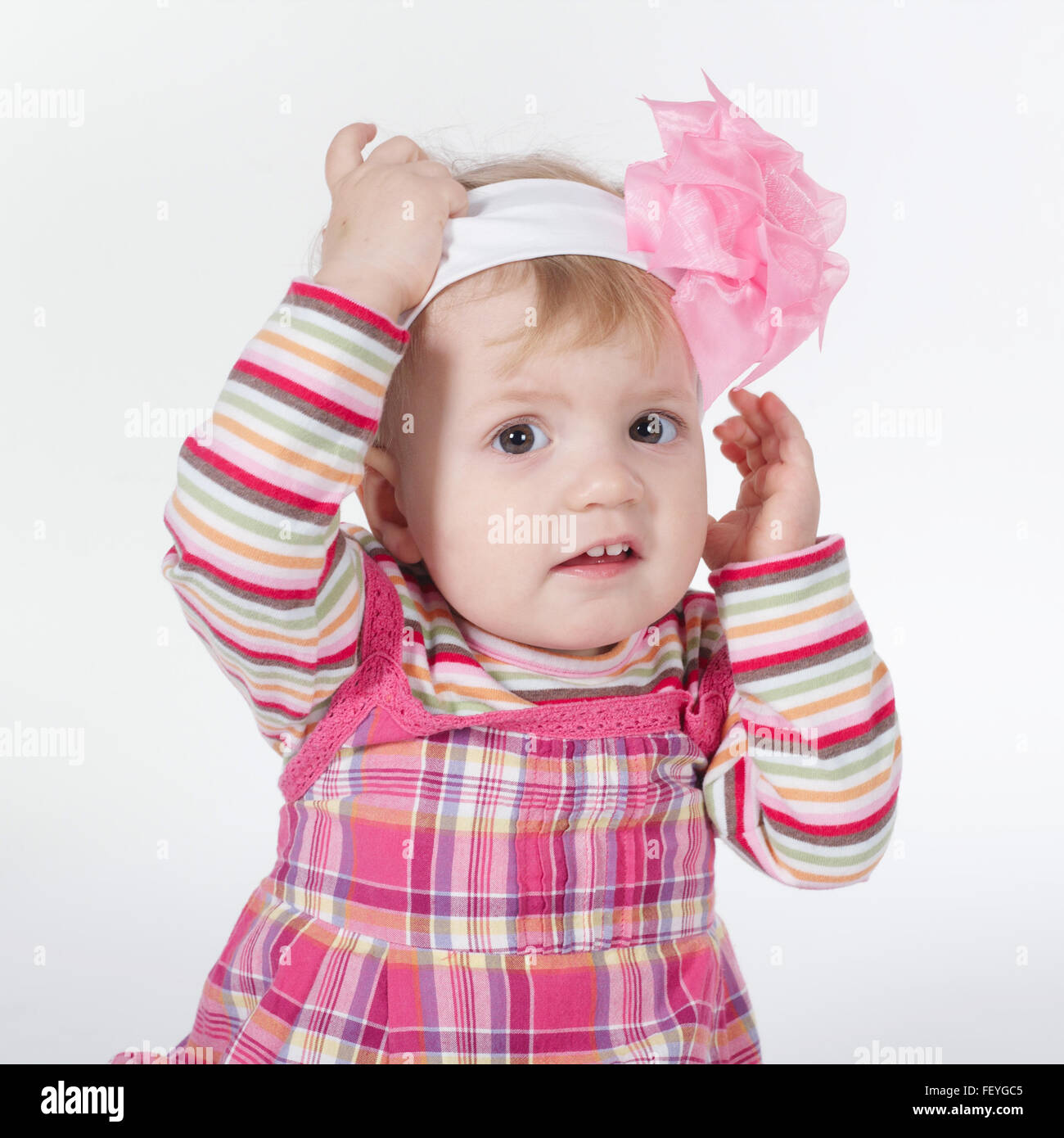 little funny confused girl Stock Photo - Alamy