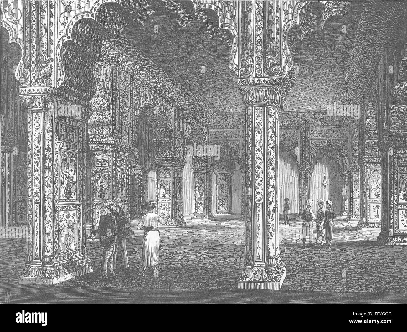 INDIA Dewan-I-Khas, Palace at Delhi 1876. Illustrated London News Stock ...