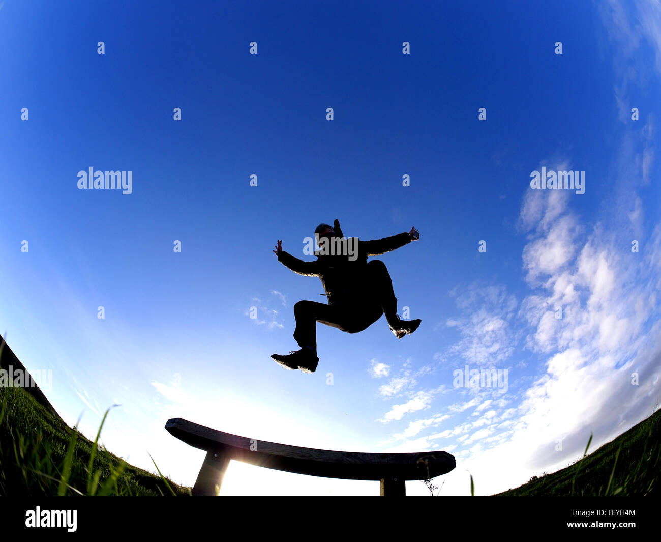 Leaping silhouette hi-res stock photography and images - Alamy