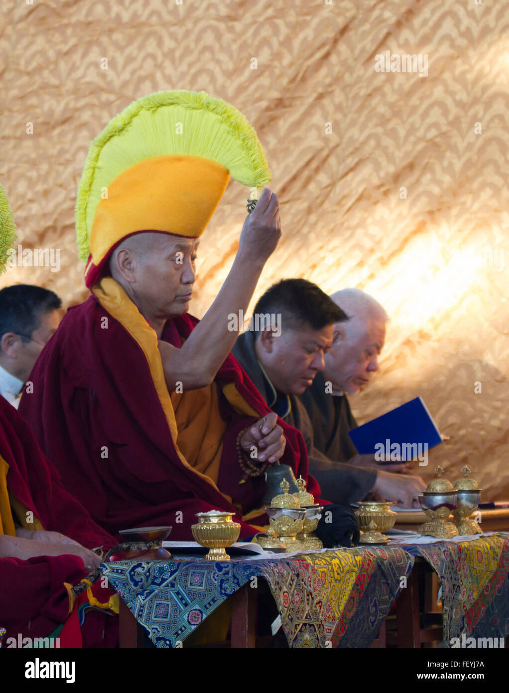 Dharamshala, India. 09th Feb, 2016. Tibetan Buddhist Monks chant the ...