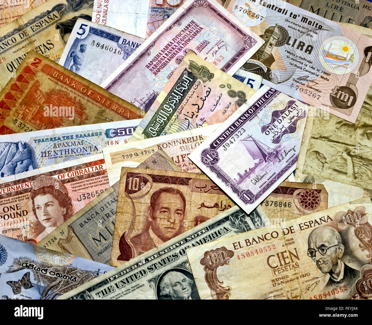 AA 6882. Archival 1990s International and Pre Euro Bank Notes Stock ...