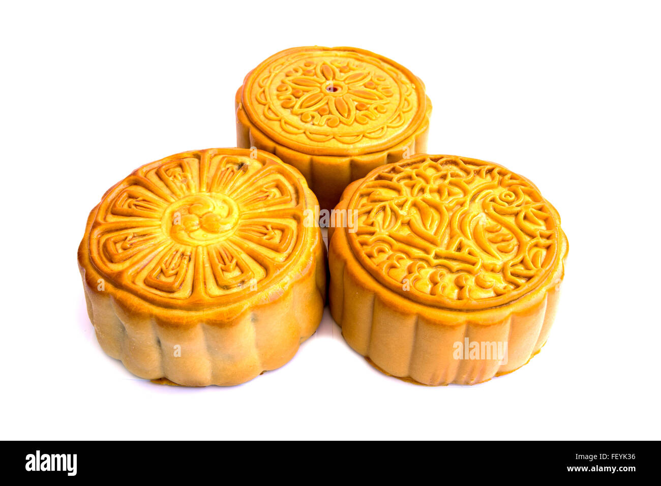 Mooncakes isolated on white background Stock Photo - Alamy