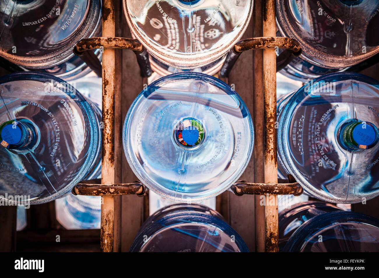 Stack of five gallon water bottles Stock Photo - Alamy