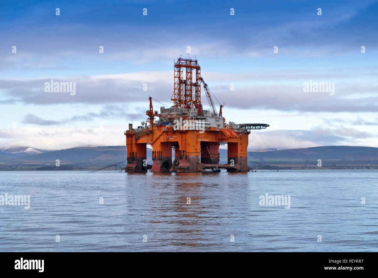 NORTH SEA OIL RIG THE WEST PHOENIX ANCHORED OUTSIDE CROMARTY THE BLACK ...