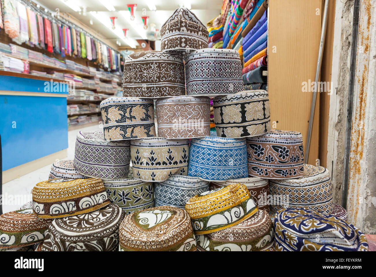 Traditional Omani Kuma hats Stock Photo - Alamy