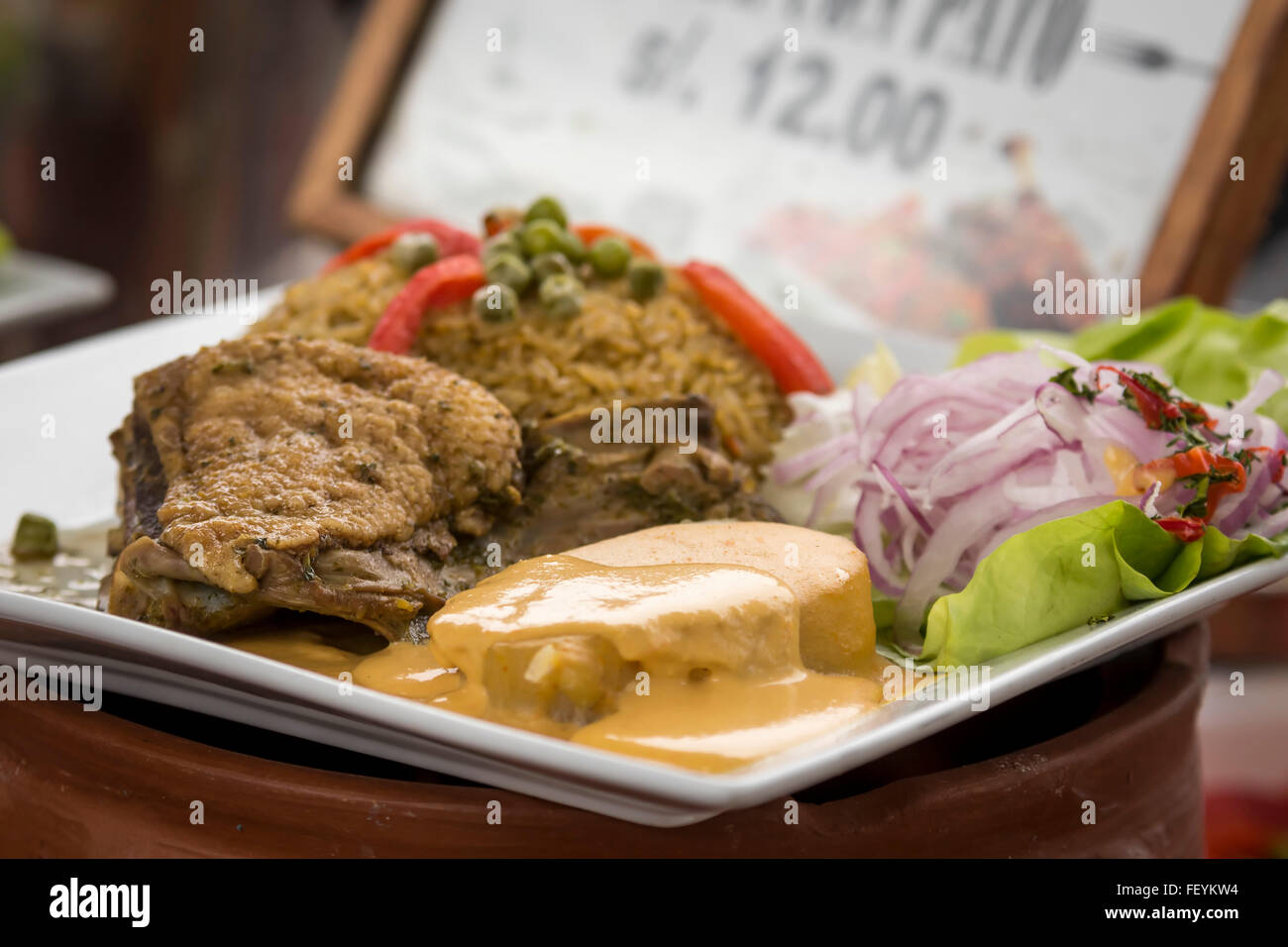 Peruvian food dishes: "Arroz con Pato". Peruvian seasoning and flavor ...