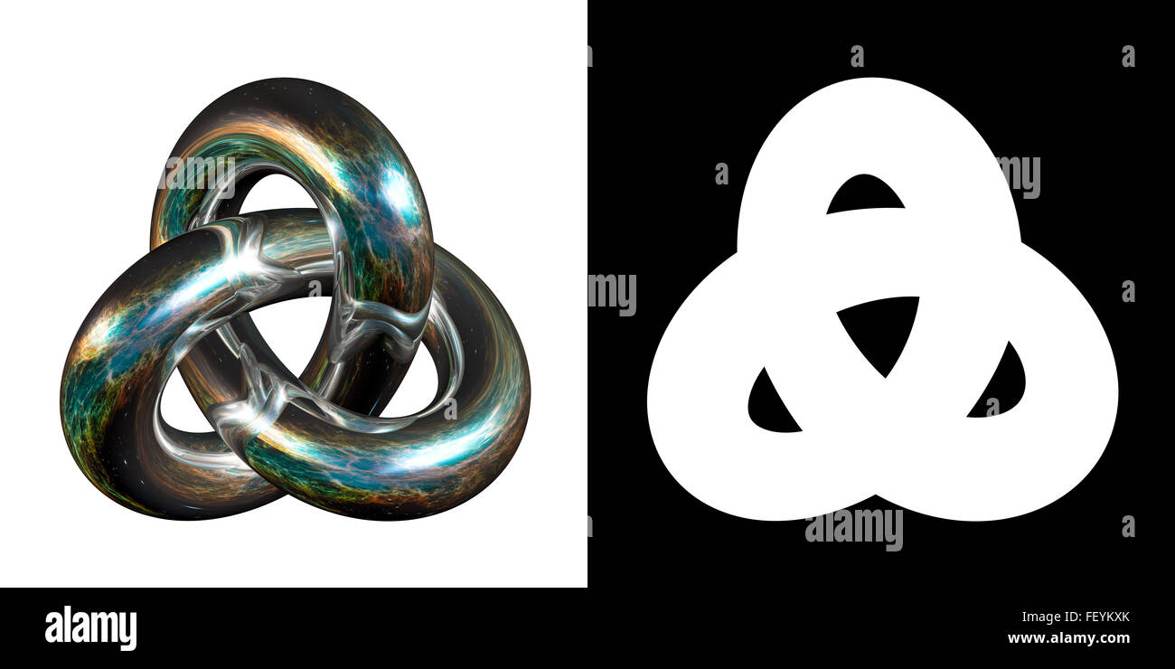 Silver Gordian Knot Sign, Space/Nebula Reflection - silver/chrome/metal ...